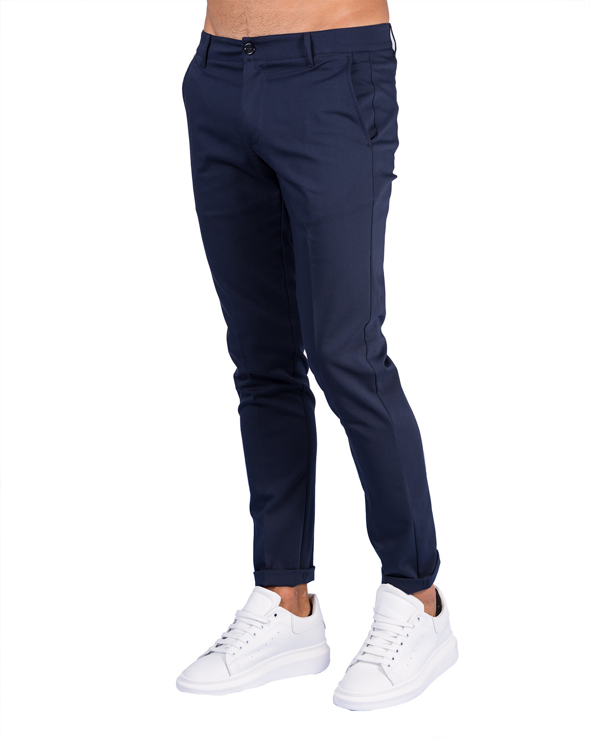 Milano - Pantalone Sartoriale Slim Fit Elasticizzato Blu
